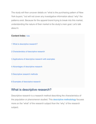 DEscriptive research questions for students writing papers | PDF | Science