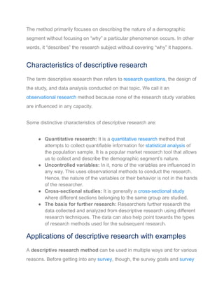 DEscriptive research questions for students writing papers | PDF | Science