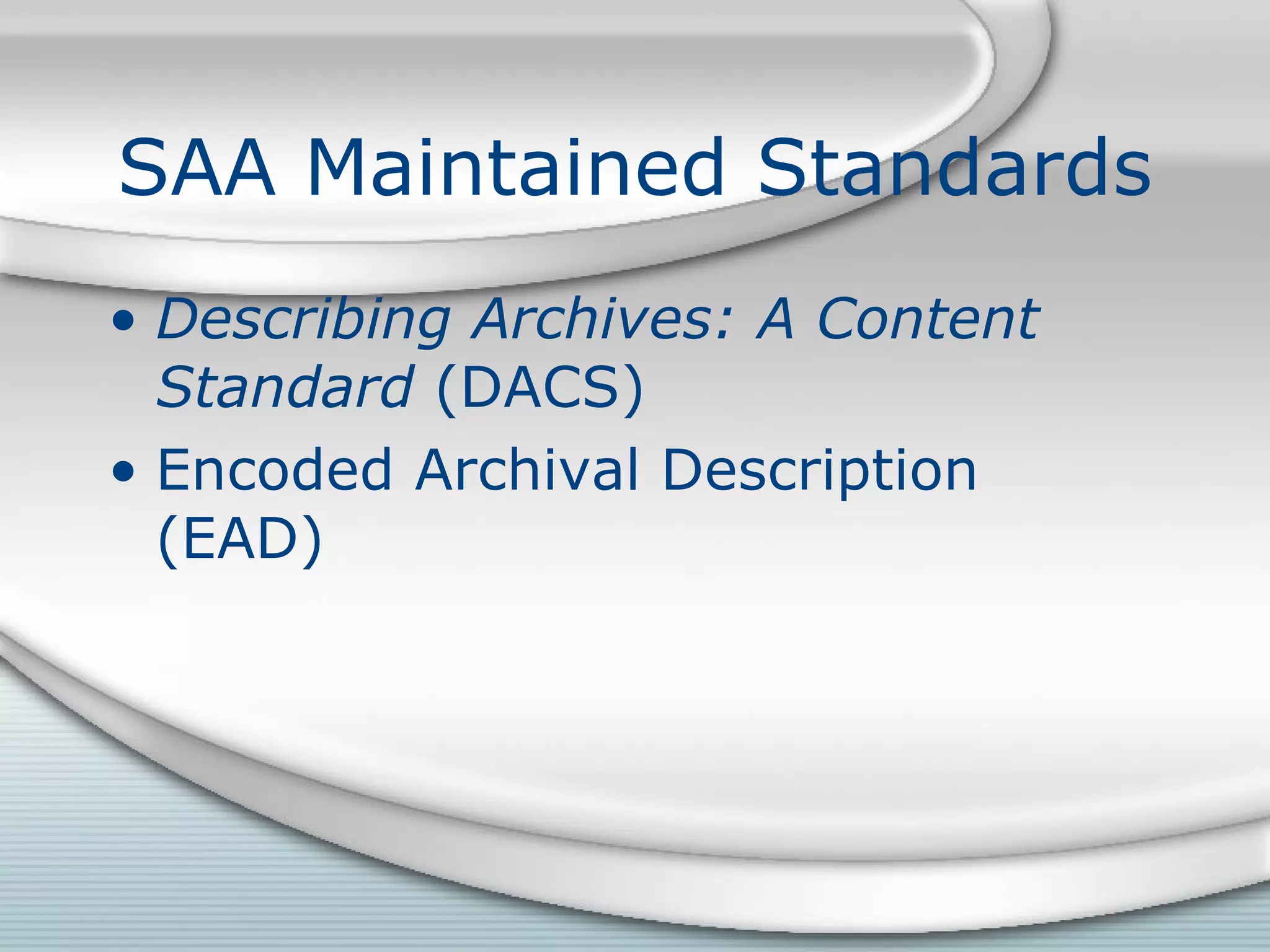 Descriptive Standards - International Context | PPT