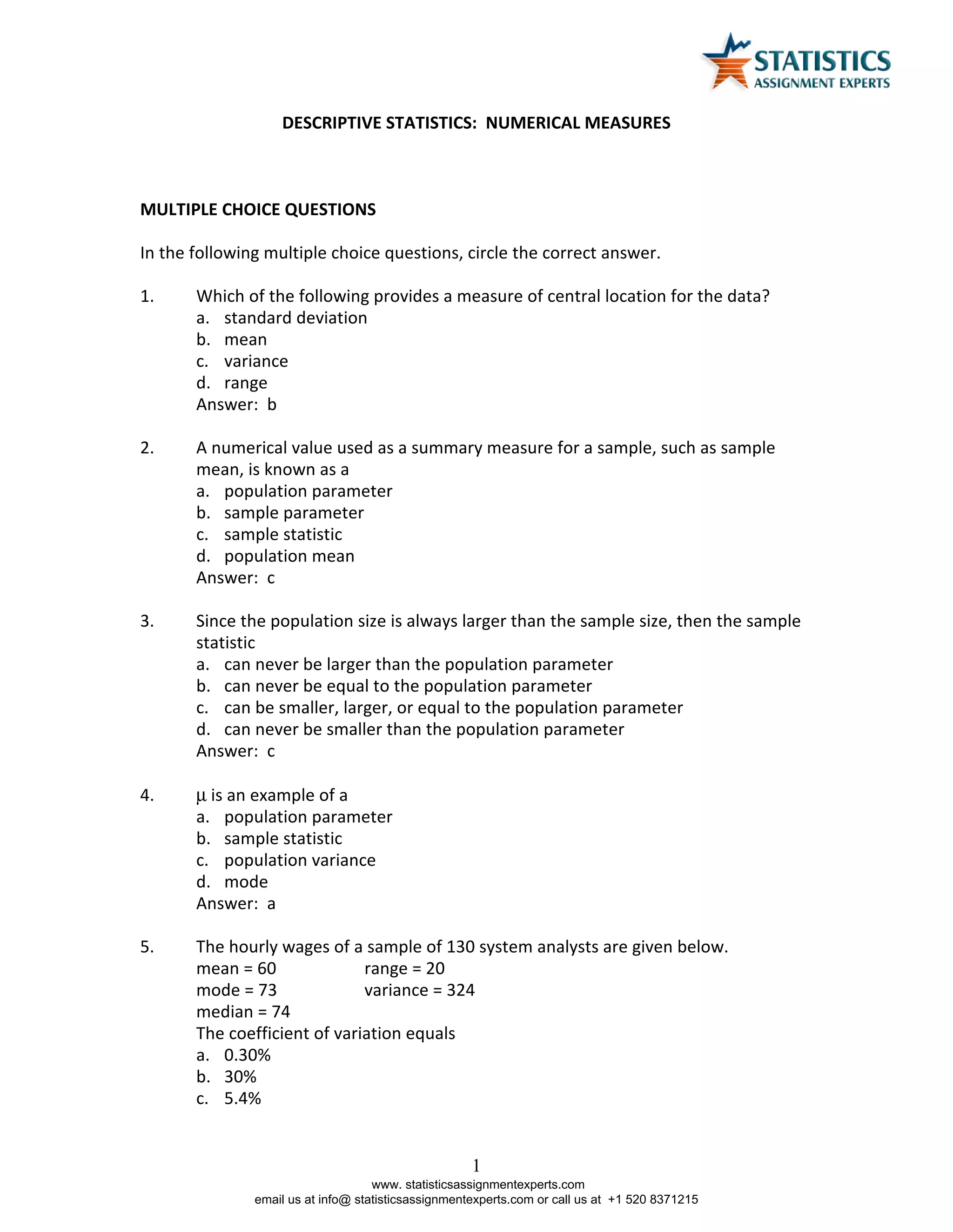 Descriptive Statistics | PDF
