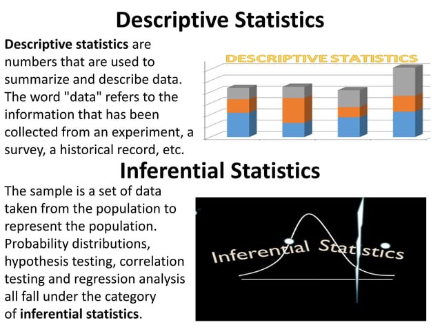 Descriptive statistics and Inferential Statistics | PPTX | Science
