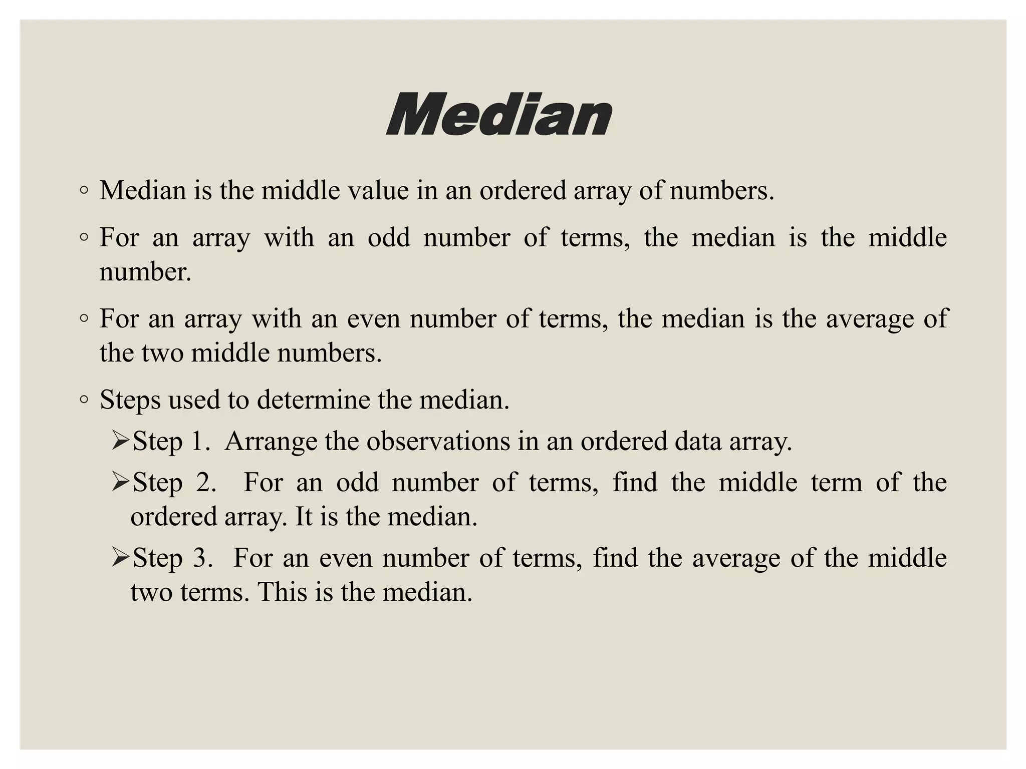 Measures of Central Tendency, Variability and Shapes | PPTX