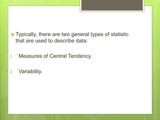 Descriptive statistics | PPTX | Science