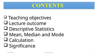 Descriptive statistics, mean, median, mode.pptx