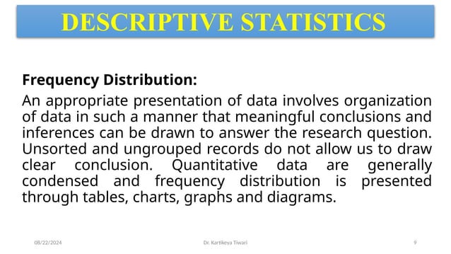 Descriptive Statistics Mean Median Mode Pptx