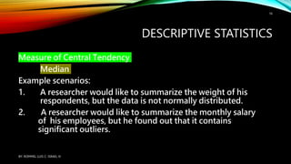 DESCRIPTIVE STATISTICS - STATISTICAL TREATMENT OF DATA | PPT