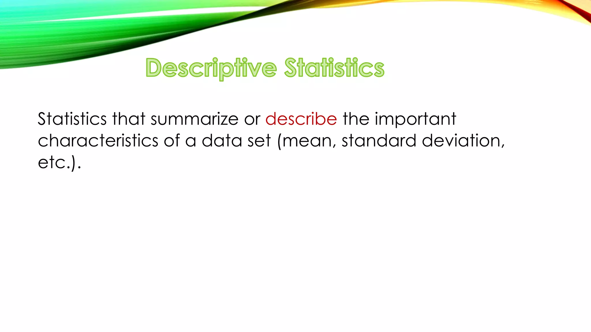 Descriptive statistics and graphs | PDF