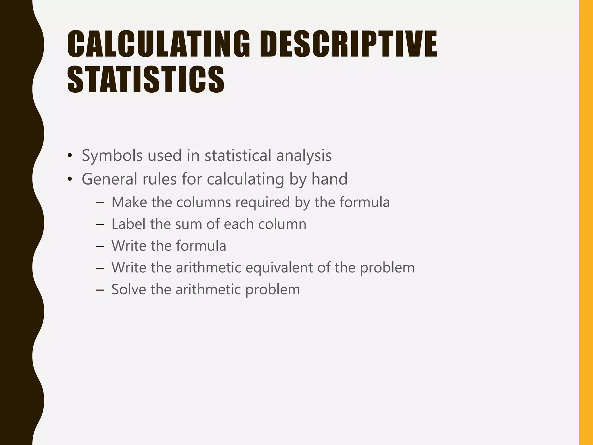 Descriptive statistics ppt | PPT