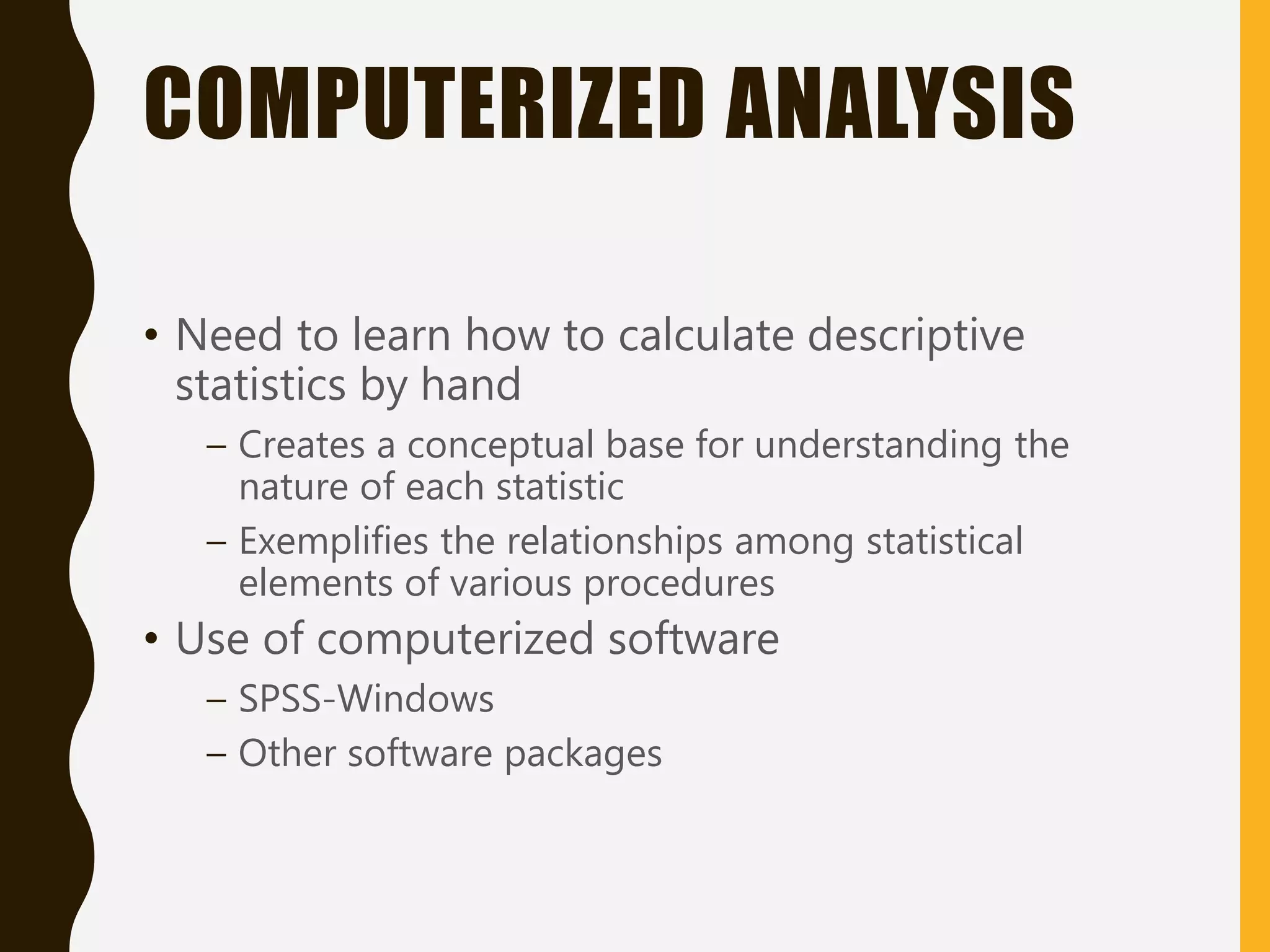 Descriptive statistics ppt | PPT