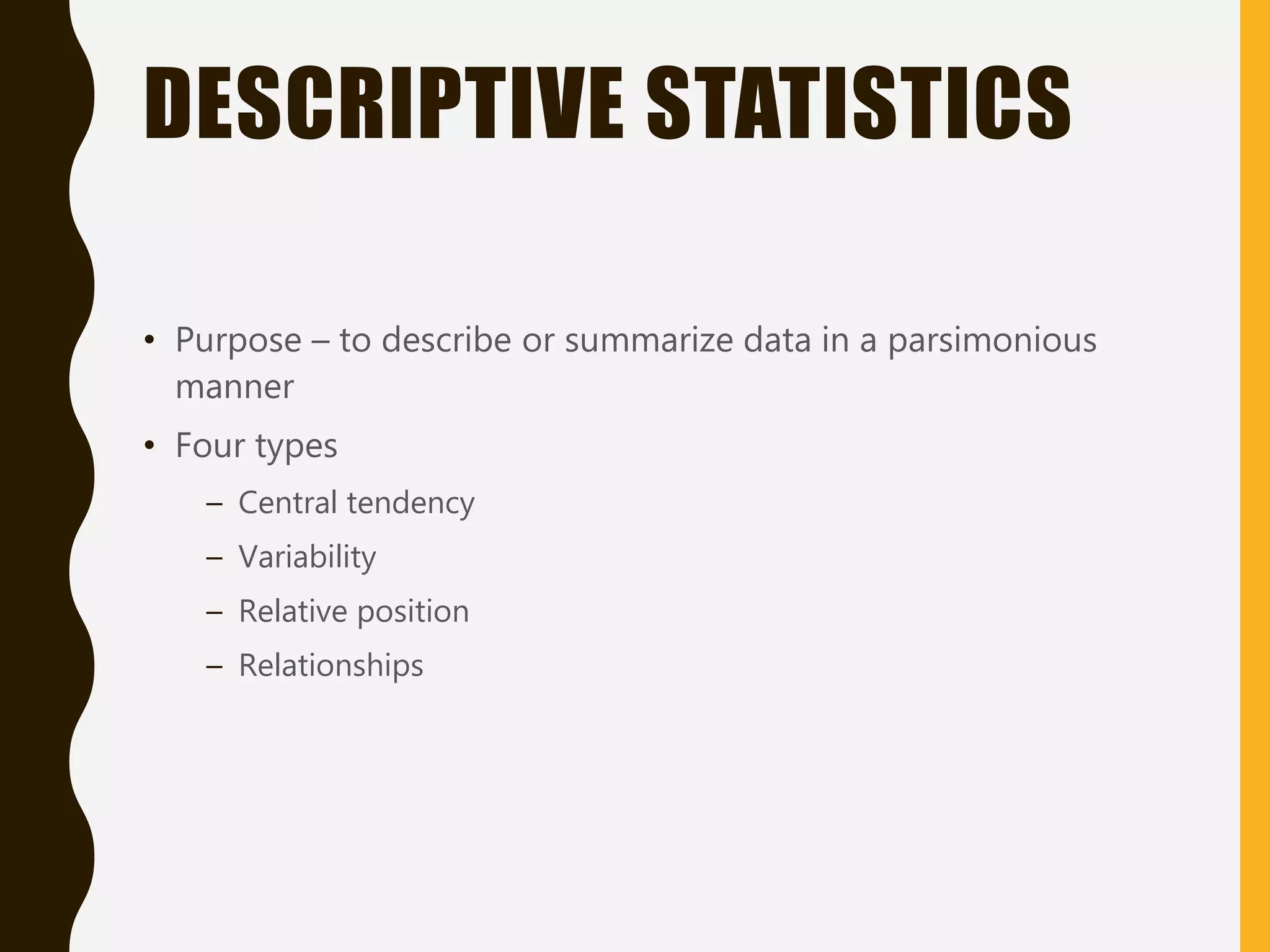 Descriptive statistics ppt | PPT