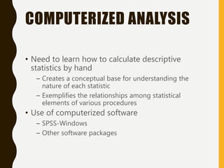 Descriptive statistics ppt | PPT