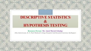 Descriptive Statistics & Testing of Hypothesis.pdf