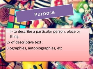 Descriptive text | PPT