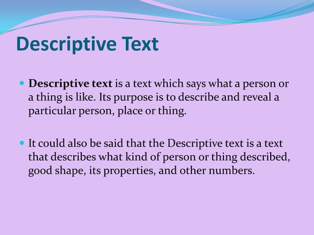 Descriptive text(with the example) | PPTX | Science