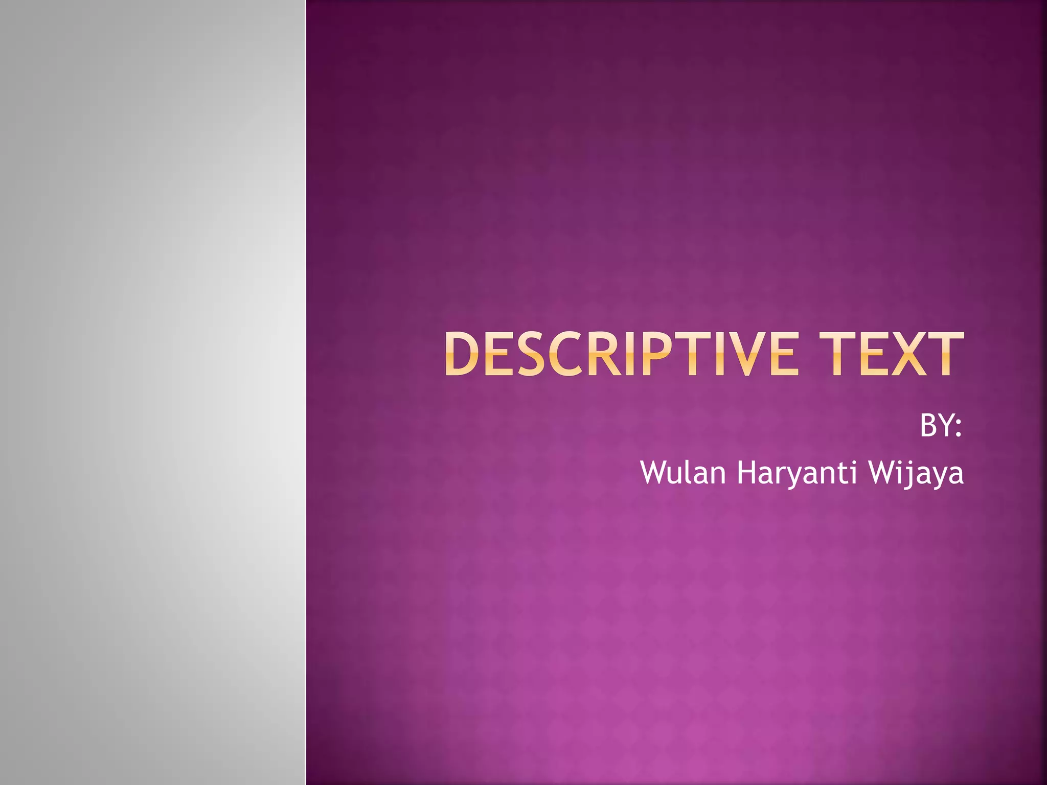 Descriptive text | PPT