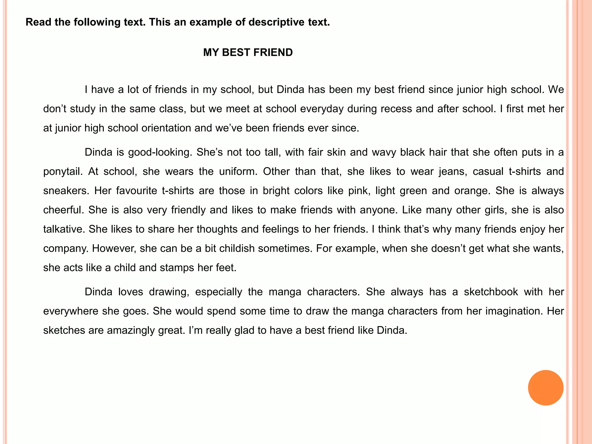 Descriptive text (describing people) | PPTX