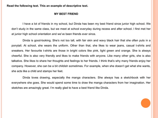 Descriptive text (describing people) | PPTX