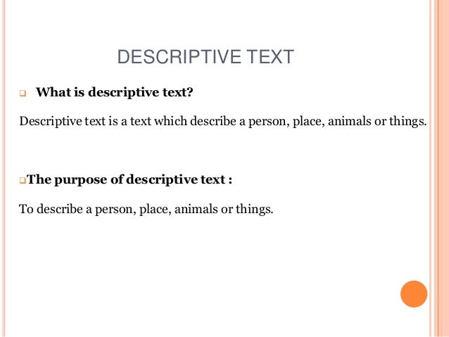 Descriptive text (describing people)