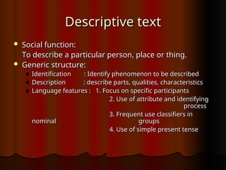 the explanation about descriptive text concept | PPT