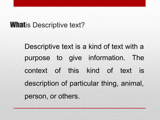 Descriptive Text - | PPTX