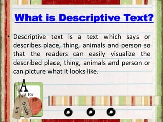 Descriptive text about place | PPT