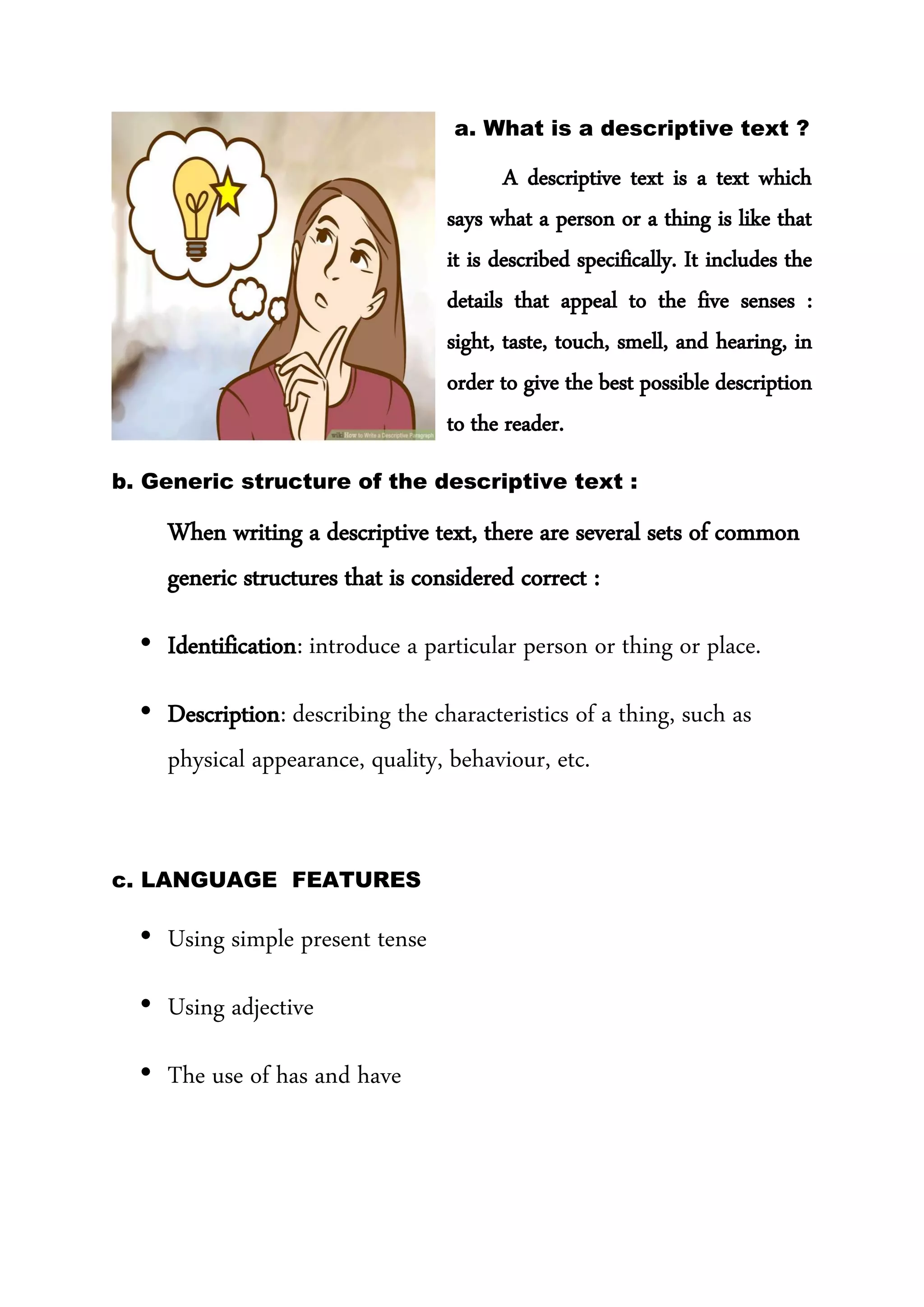 Descriptive text structure pdf | PDF