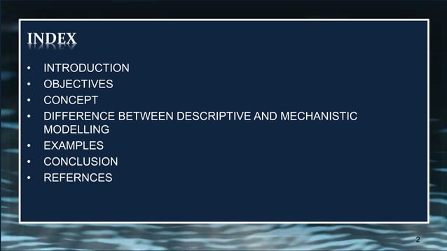 Descriptive versus mechanistic modelling | PPTX