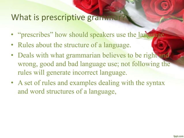 Descriptive vs prescriptive
