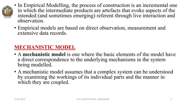 Descriptive Vs Mechanistic Modeling.pptx | Technology & Computing