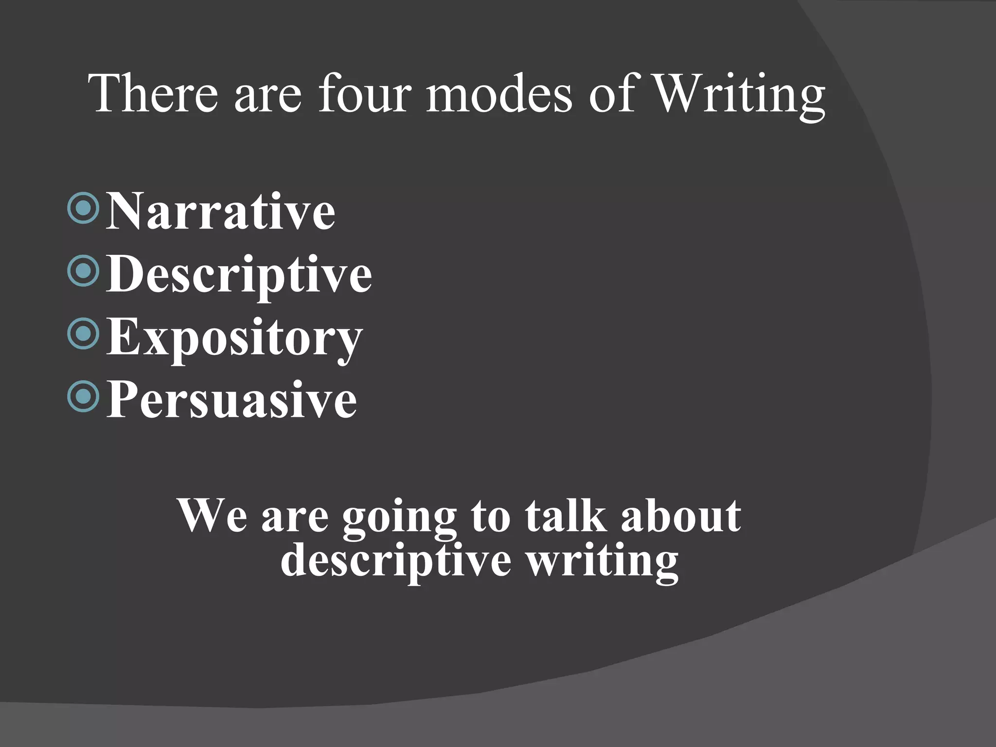 Descriptive writing | PPT