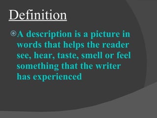 Descriptive writing | PPT