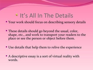 Descriptive writing | PPS