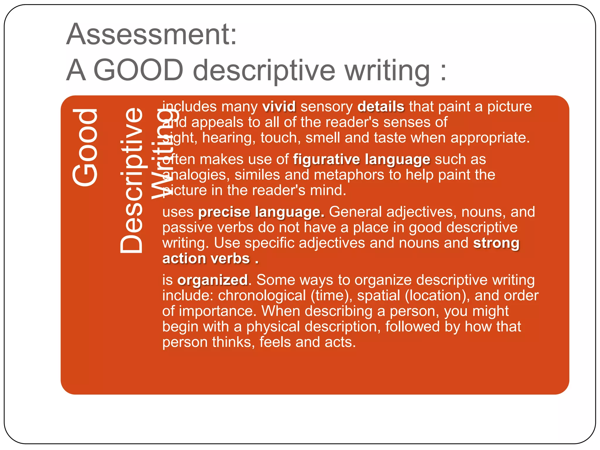 Descriptive writing | PPTX