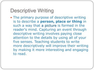 Descriptive writing | PPTX