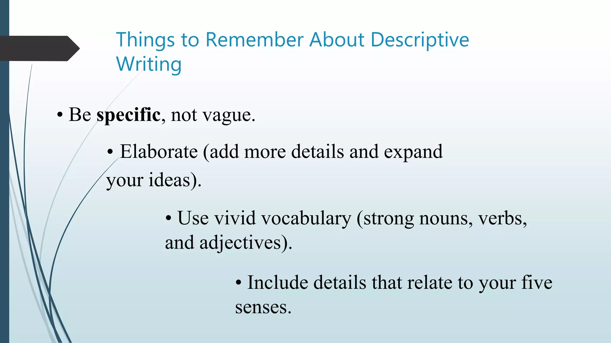 Descriptive writing | PPTX
