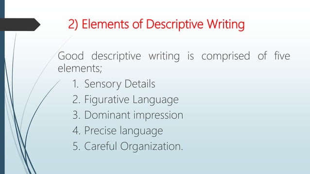 Descriptive writing | PPTX | Poetry | Books and Literature