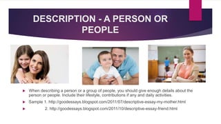 Descriptive writing | PPT