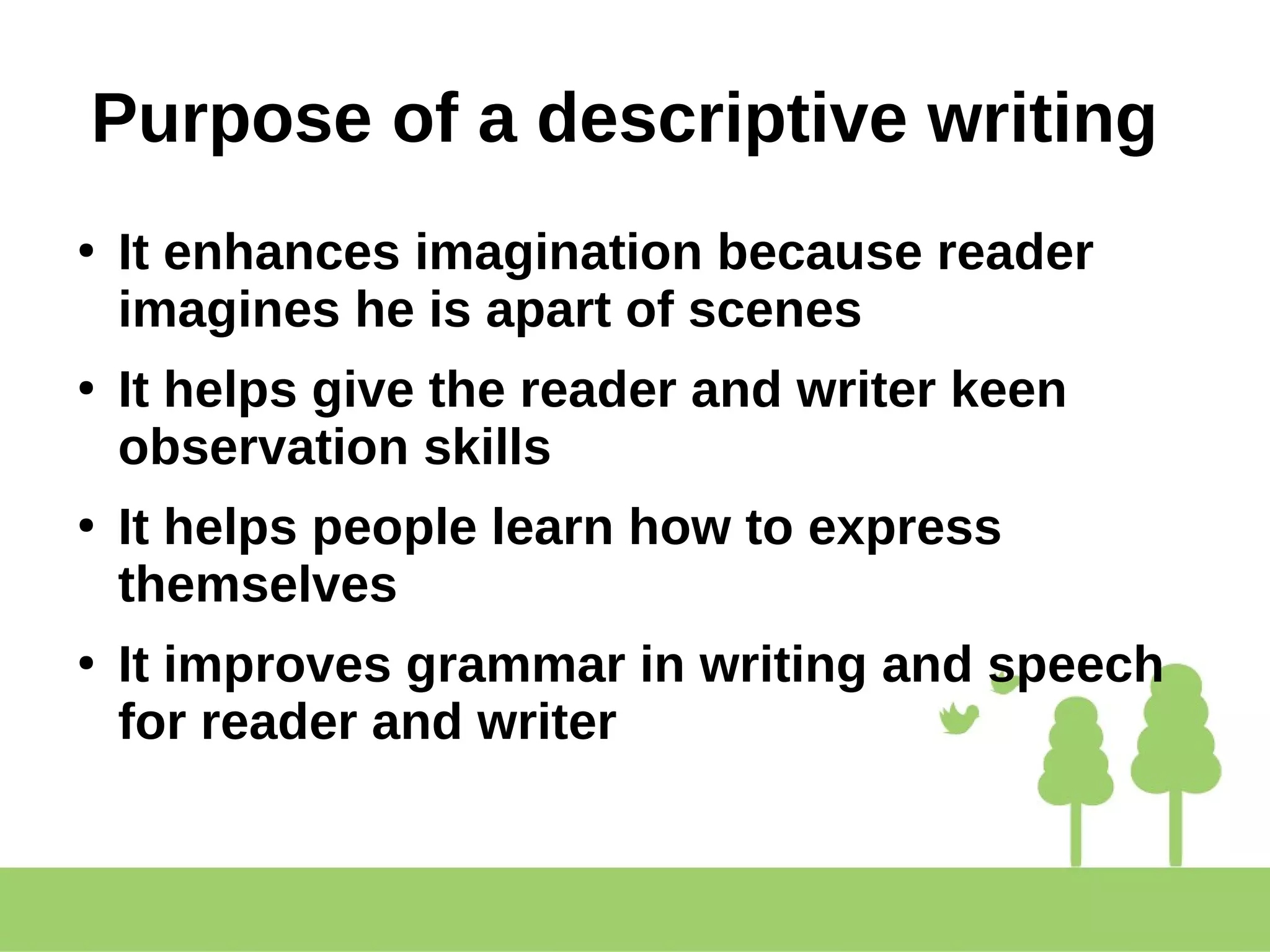 Descriptive writing | PDF