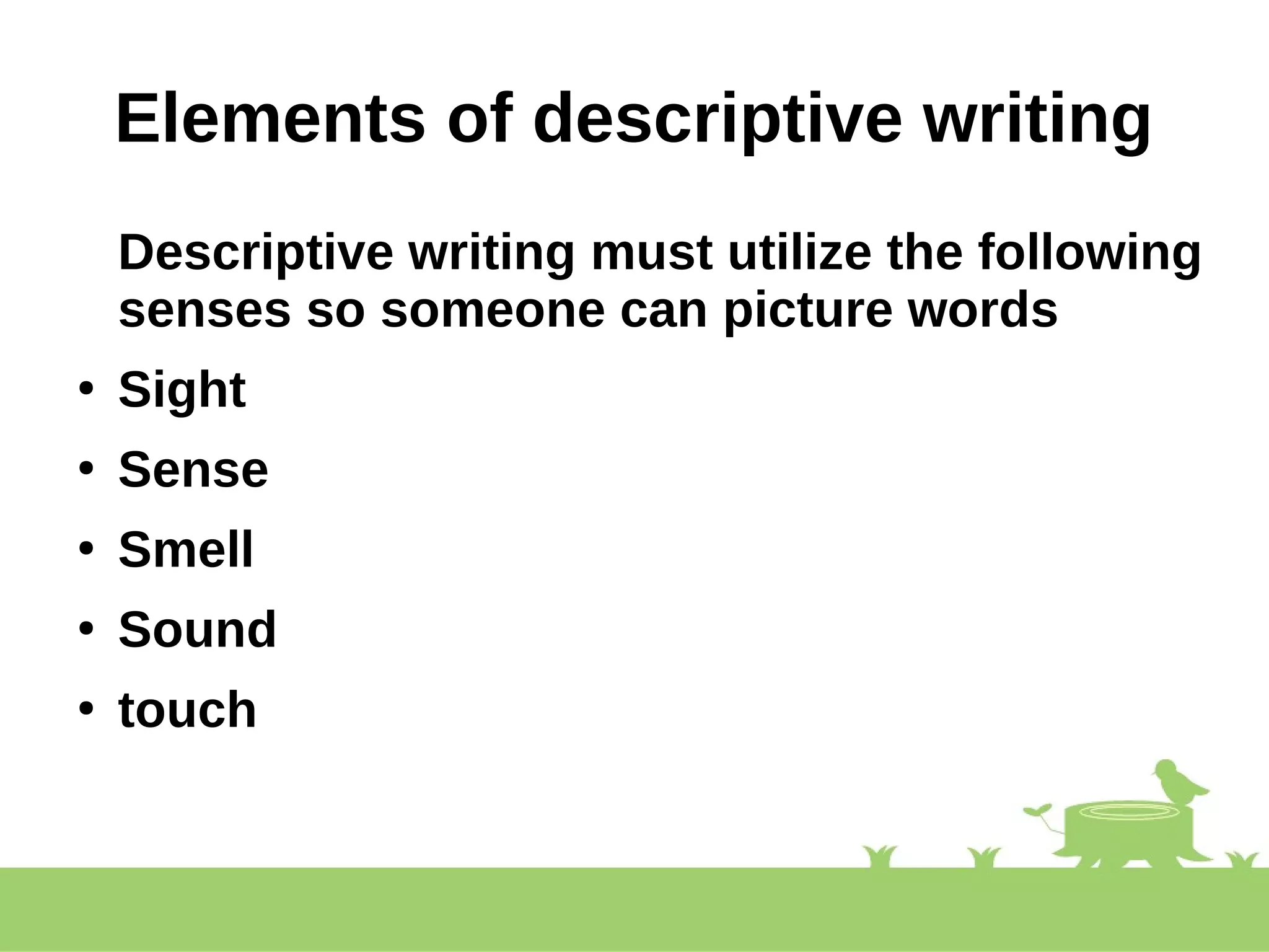Descriptive writing | PDF