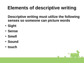 Descriptive writing | PDF