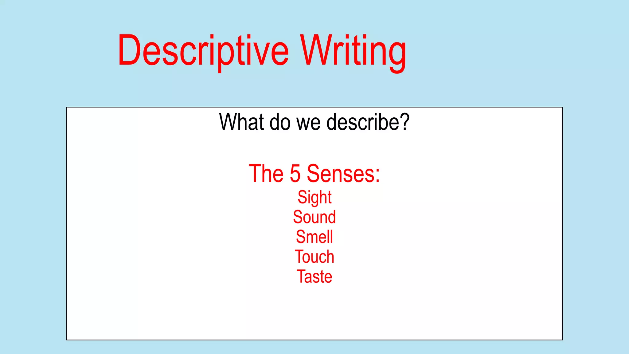 Descriptive Writing.pptx | Free Download
