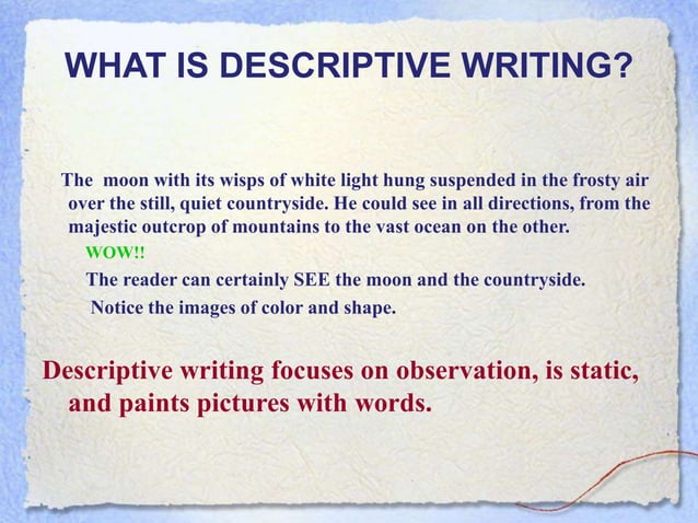 Description about Writing a Description Text | PPT