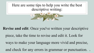 Descriptive Writing the most useful tips | PPTX