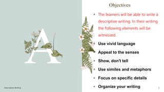 Descriptive Writing the most useful tips | PPT