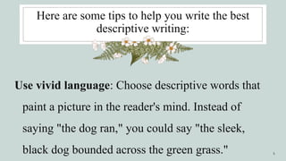 Descriptive Writing the most useful tips | PPT