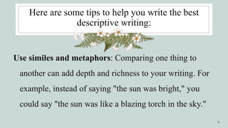 Descriptive Writing the most useful tips | PPTX