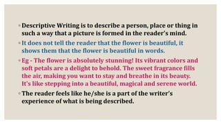 Descriptive Paragraph Writing- English Grade IX, CBSE | PPTX