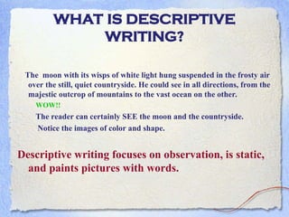 Descriptive Writing power point presentation | PPT