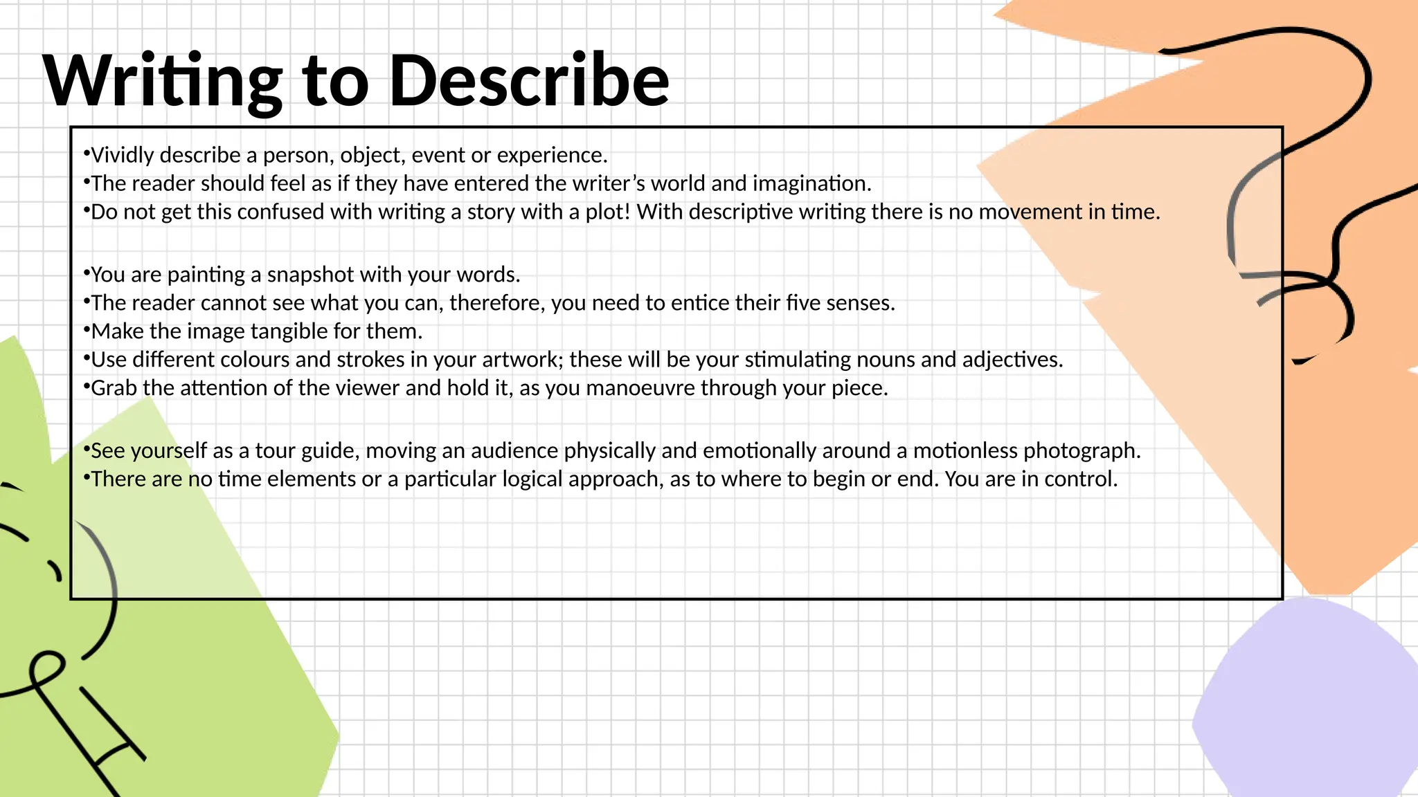 Descriptive Writing.pptx description in english sensory details | PPTX