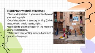 Descriptive Writing.pptx description in english sensory details | PPTX